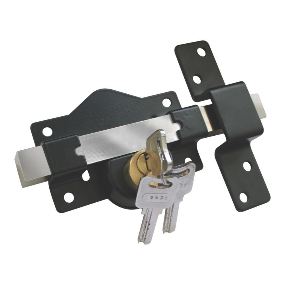 Smith & Locke Gate Bolt Black 130mm - Screwfix