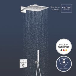 Grohe Precision SmartControl HP Rear-Fed Concealed Chrome Thermostatic Square Shower System 310 ...