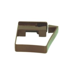 FloPlast Square Downpipe Clips Single Fix Brown 65mm 10 Pack - Screwfix