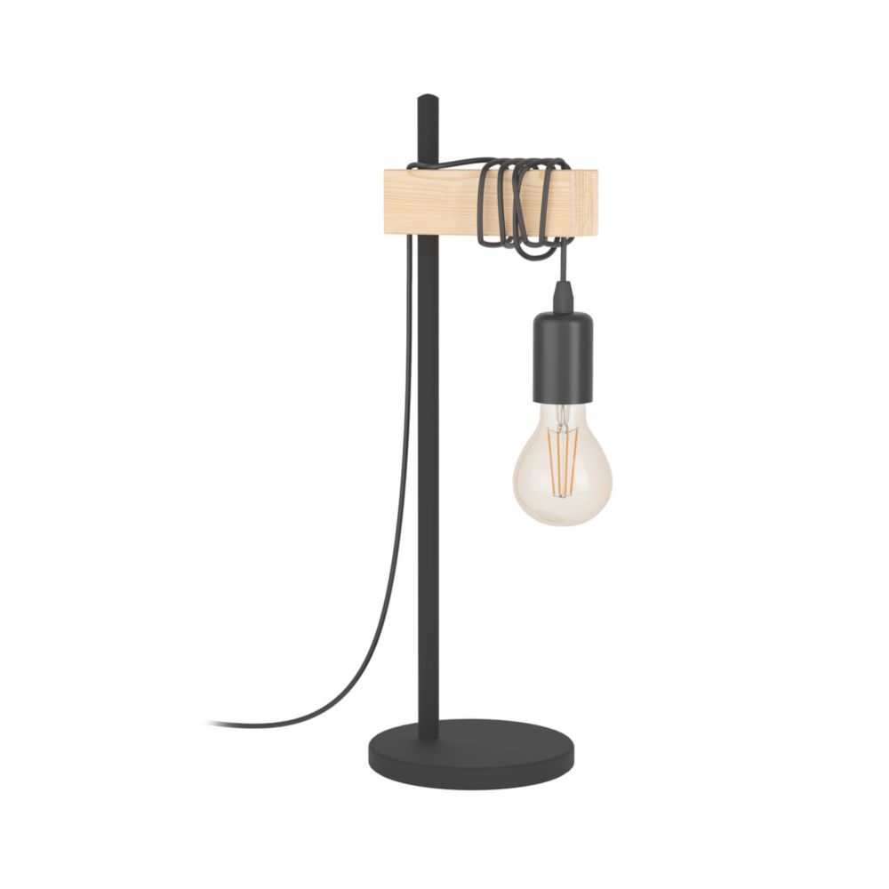 Eglo Townshend Table Lamp Black/Brown - Screwfix
