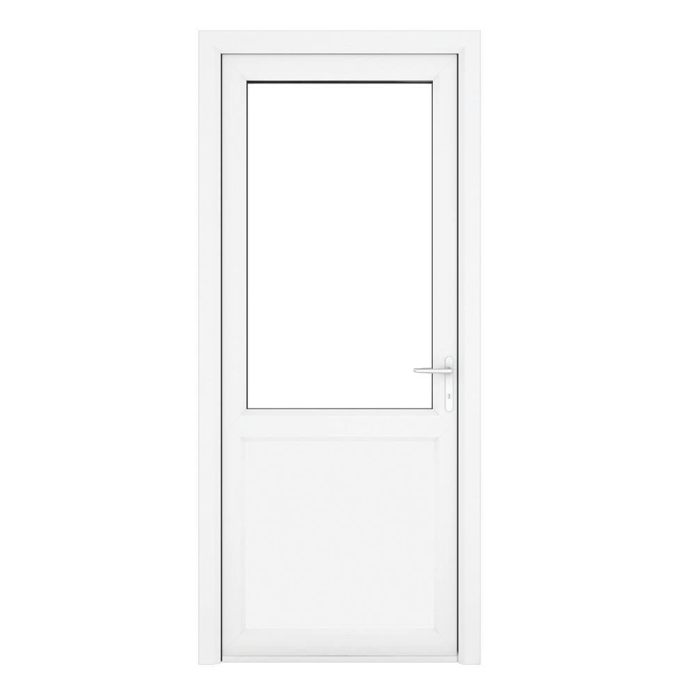 Crystal 1-Panel 1-Clear Light Left-Handed White uPVC Back Door 2090mm x ...