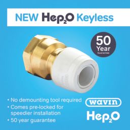 Hep2O Plastic Push-Fit Adapting Keyless Female Coupler 15mm x 1/2 ...
