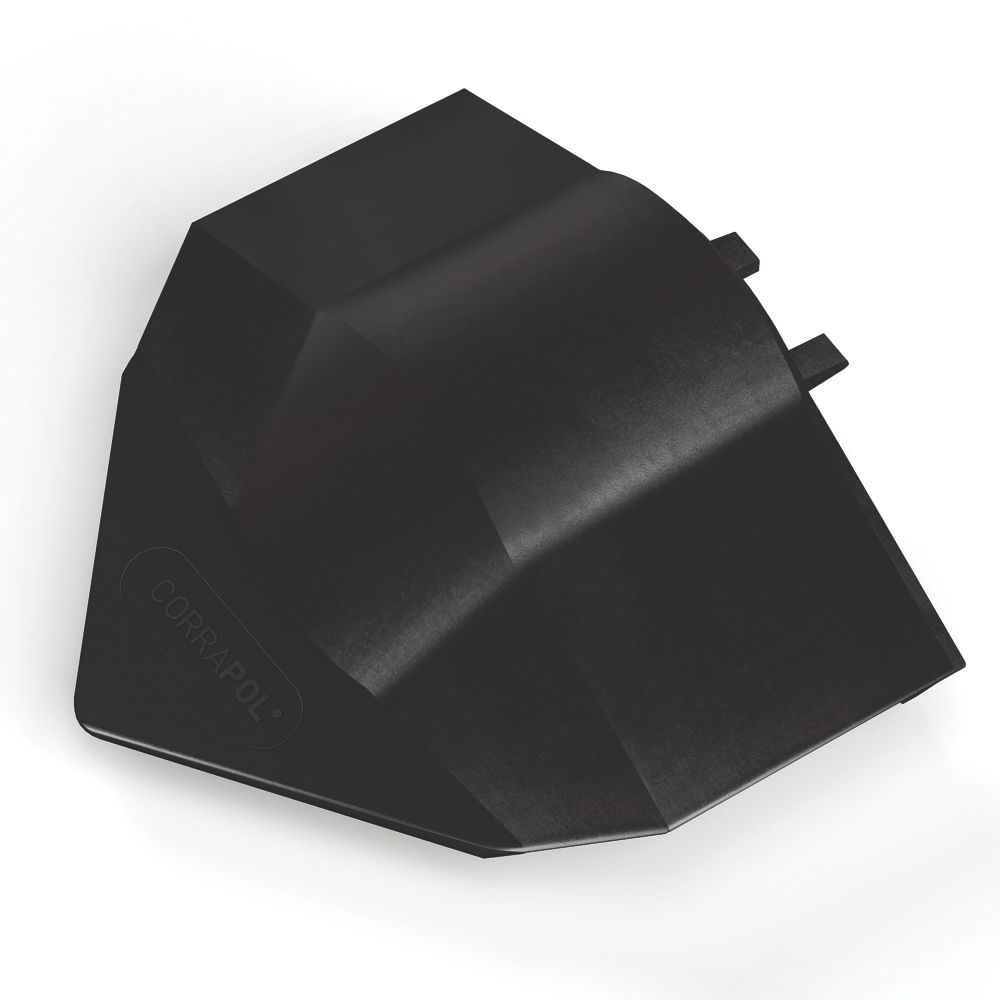 Corrapol-BT Black 3mm Super Ridge End Cap 100mm x 160mm - Screwfix