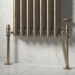 ETAL Enzo Radiator Pipe Covers and Collars Set Antique Brass 16mm x ...