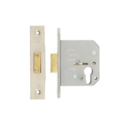 ERA Satin Silver Euro Deadlock 76mm Case - 44mm Backset - Screwfix