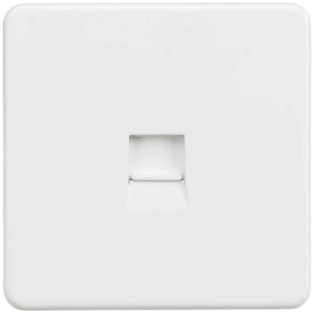 Knightsbridge 1-Gang Master Telephone Socket Matt White - Screwfix