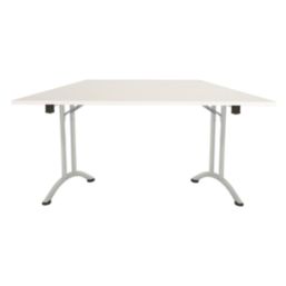 TC Group One Union Trapezoidal Folding Table White/Silver 1600mm x ...