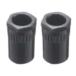 Deta TTE Female Conduit Adaptors 25mm Black 2 Pack - Screwfix