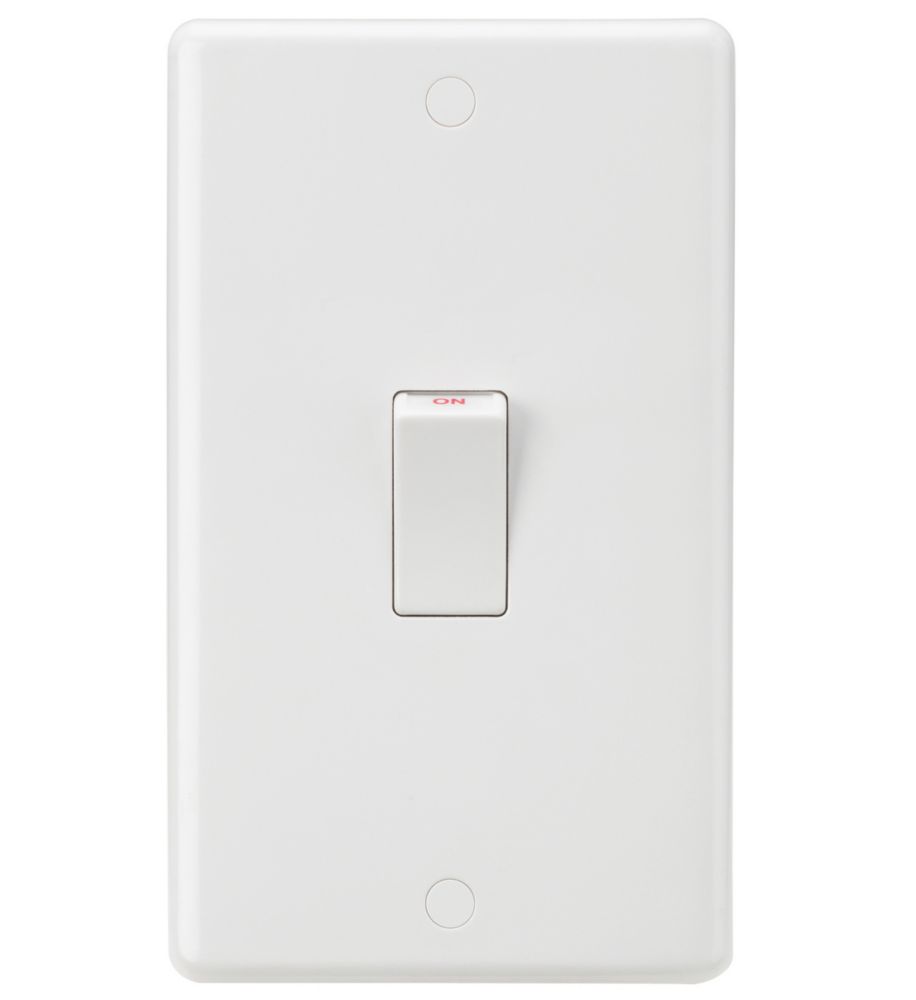 Knightsbridge Curved Edge 45A 2-Gang DP Cooker Switch White - Screwfix Knightsbridge Curved Edge 45A 2-Gang DP Cooker Switch White - Screwfix