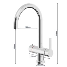 Swirl 3-in-1 Instant Boiling Water Tap Chrome - Screwfix