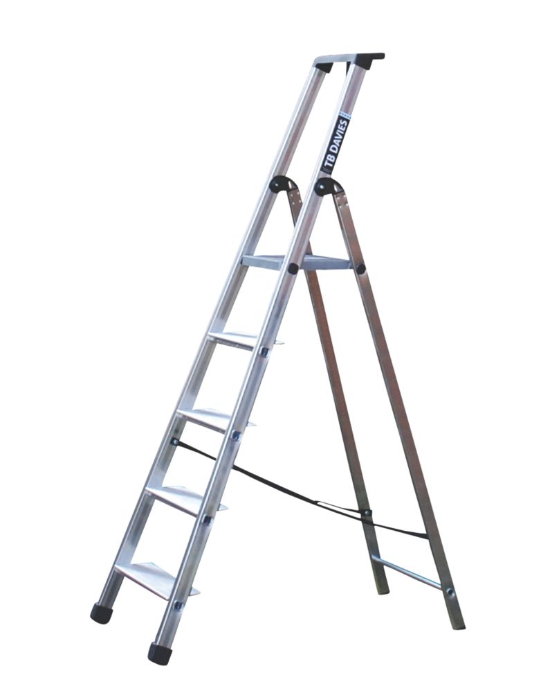 TB Davies Aluminium 1.72m 5 Step Platform Step Ladder - Screwfix