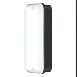 4lite Lorica Outdoor Rectangular LED Bulkhead Black 8W 511-956lm - Screwfix