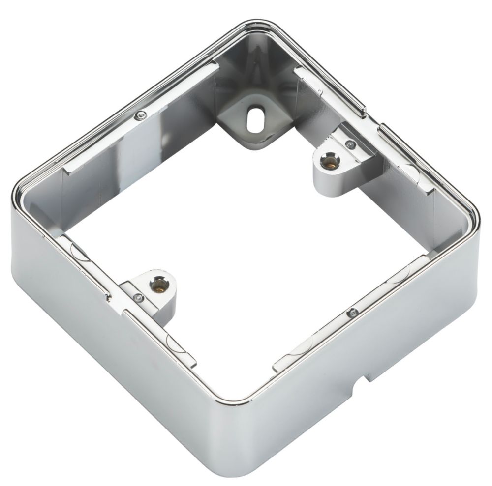 Knightsbridge 1-Gang Polished Chrome Surface Box Spacer 32mm - Screwfix