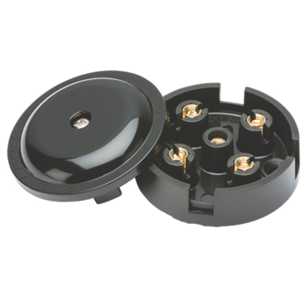 Knightsbridge 5A 4-Terminal Junction Box Black - Screwfix