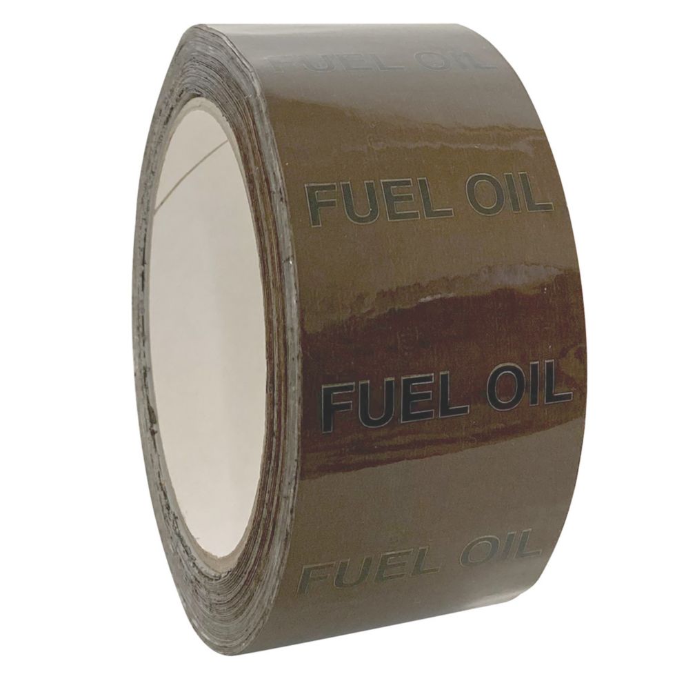 Essentials Fuel Oil Pipe Marking Tape Brown 33m x 50mm - Screwfix