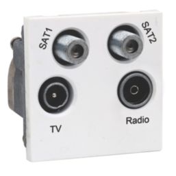 LAP Quadruplex Modular Multimedia Socket White - Screwfix