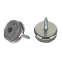 Fix-O-Moll Grey Round Screwed Furniture Gliders 24mm x 24mm 50 Pack ...