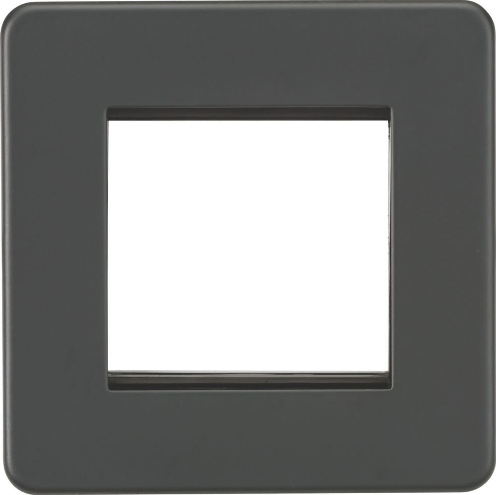 Knightsbridge Screwless 2-Module Modular Faceplate Anthracite - Screwfix