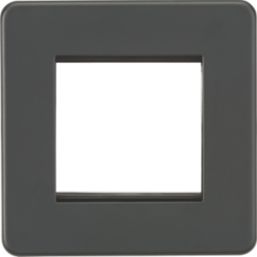 Knightsbridge Screwless 2-Module Modular Faceplate Anthracite - Screwfix