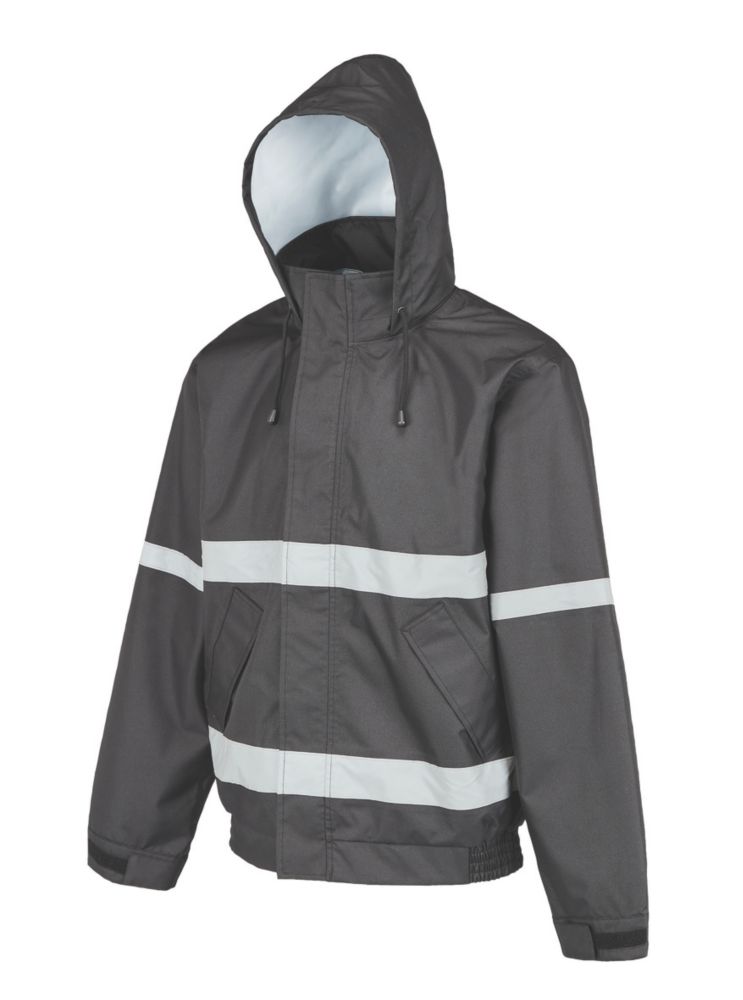 Site Cleworth Waterproof Jacket Black Small Size 35-37" Chest - Screwfix