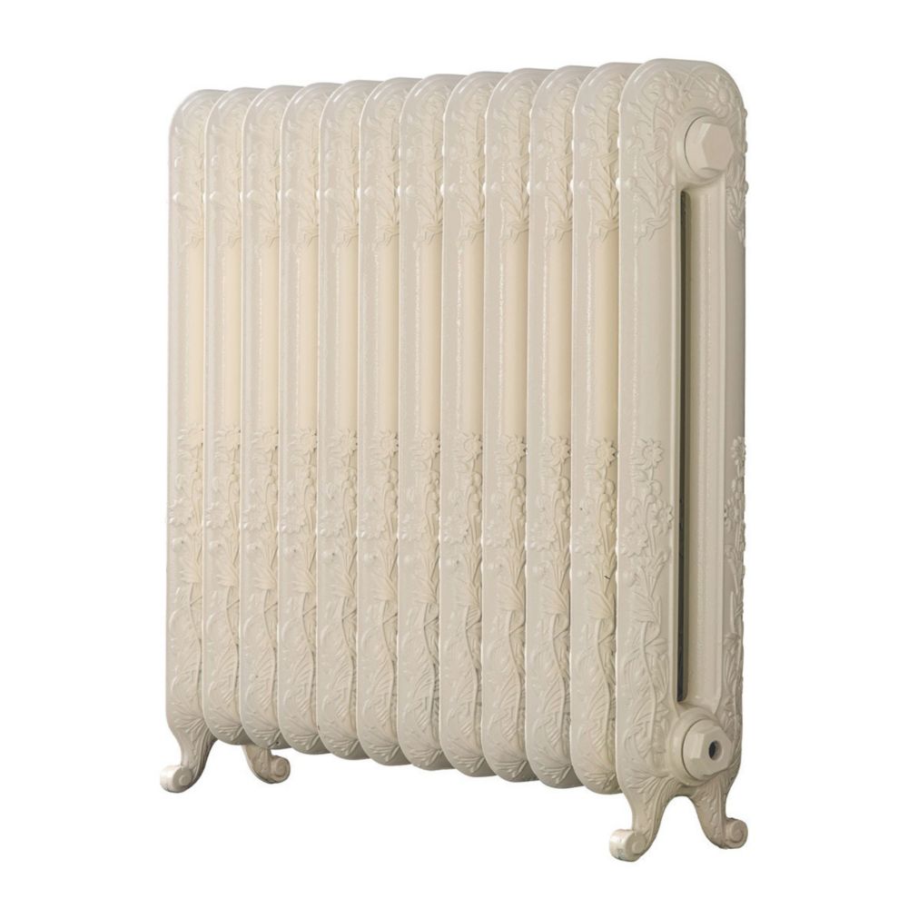 Arroll 794mm x 814mm 4260BTU Cream Cast Iron 2 Column Radiator - Screwfix