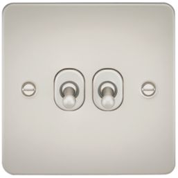 Knightsbridge 10AX 2-Gang 2-Way Light Switch Pearl - Screwfix