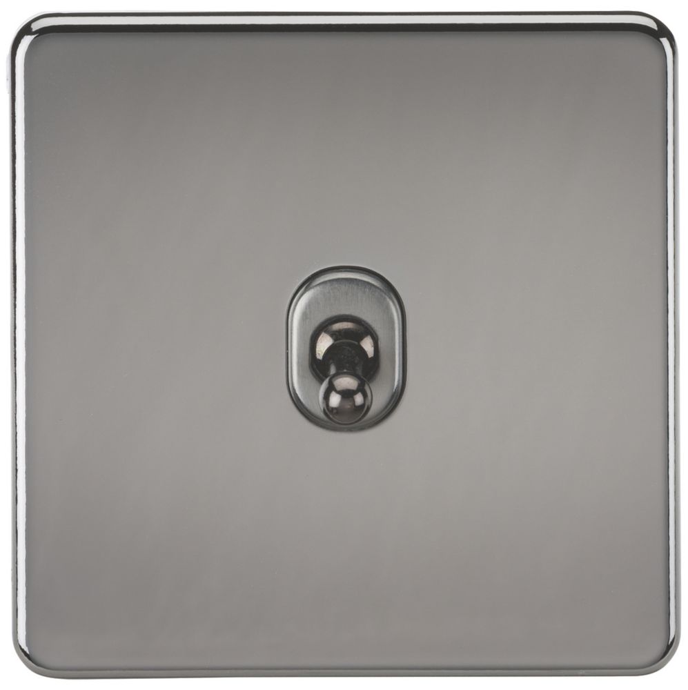 Knightsbridge 10AX 1-Gang Intermediate Switch Black Nickel with Colour ...
