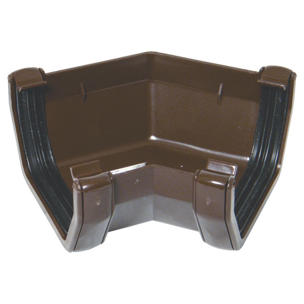 FloPlast uPVC 135° Square Gutter Angle Brown 114mm - Screwfix