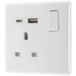 British General 800 Series 13A 1-Gang SP Switched Socket + 3A 18W 2 ...