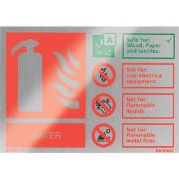 Firechief Non Photoluminescent "Water" Fire Safety Sign 150mm x 100mm ...