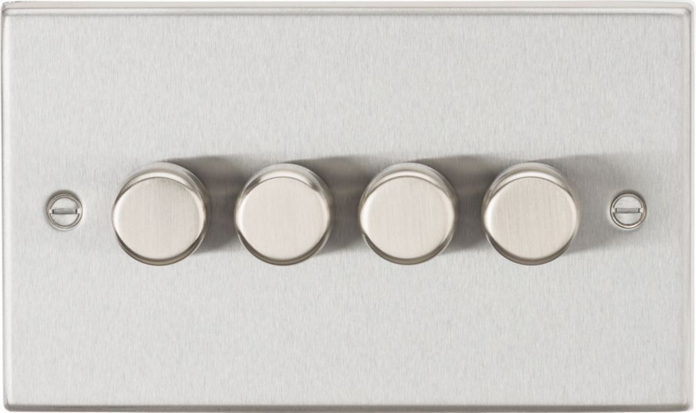 Knightsbridge 4-Gang 2-Way LED Intelligent Dimmer Switch Brushed Chrome ...