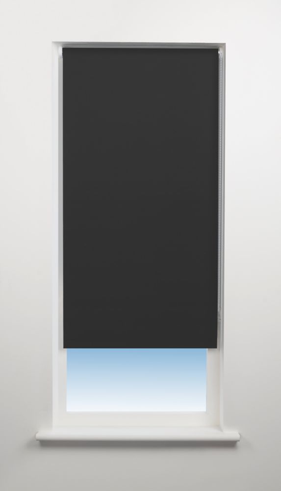 Universal Polyester Roller Non-Blackout Blind Jet Black 600 x 1700mm ...