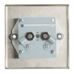 Contactum iConic 2-Gang F-Type Satellite Socket Brushed Steel with ...