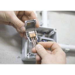 Wago 207-1431 3-Entry IPX8 Gelbox for Splicing Connectors Grey 4 Pack - Screwfix