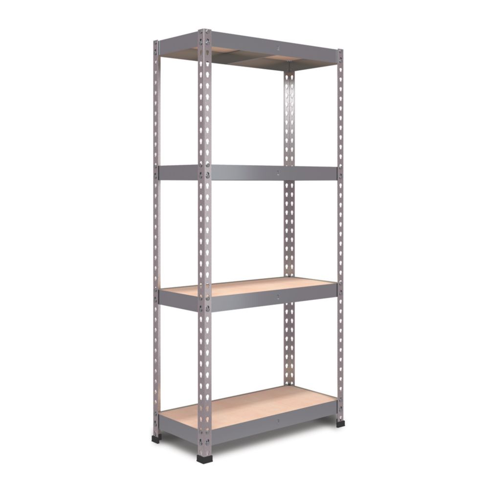 RB Boss Fastlok UDL/GALV 4-Tier Metal Garage Shelving Unit 750mm x ...