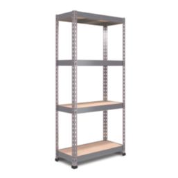 RB Boss Fastlok UDL/GALV 4-Tier Metal Garage Shelving Unit 750mm x ...