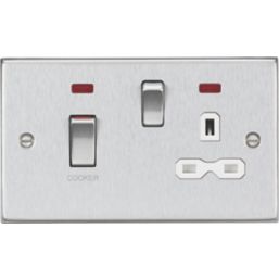 Knightsbridge 45A 2-Gang DP Cooker Switch & 13A DP Switched Socket ...