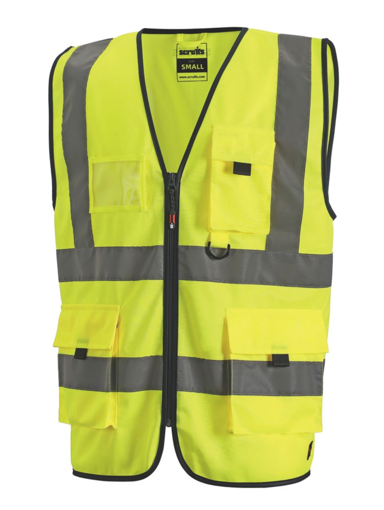 Scruffs Hi-Vis Work Vest Yellow / Navy Small 44" Chest - Screwfix