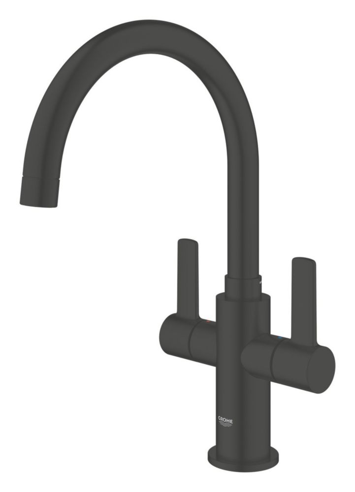 Grohe Start Dual Lever Kitchen Tap Matt Black - Screwfix