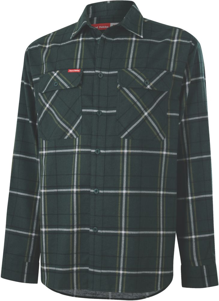 Hard Yakka Shirt Green Large 40" Chest - Screwfix