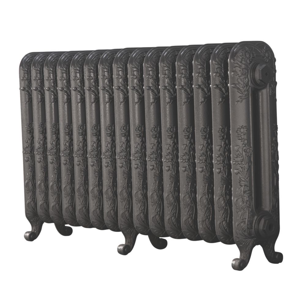 Arroll 597mm x 1009mm 5325BTU Cast Grey Cast Iron 2 Column Radiator ...