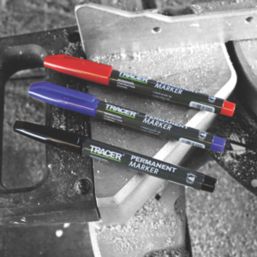 TRACER Medium Tip Mixed Colours Permanent Marker 4 Piece Set - Screwfix