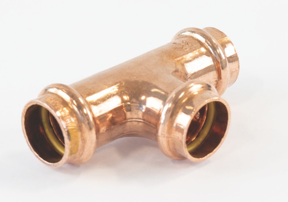 Conex Banninger B Press Gas Copper Press-Fit Equal Tees 22mm 10 Pack - Screwfix