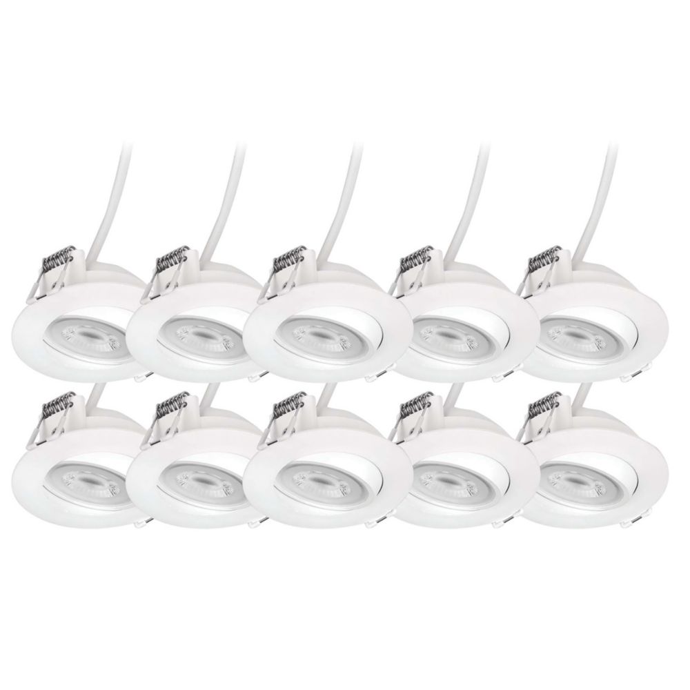 4lite VINOVIA Fixed & Adjustable LED Downlight White 4W 480lm 10 Pack ...