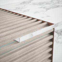 Homelux 9mm Straight Aluminium Tile Trim White Marble 2.5m - Screwfix