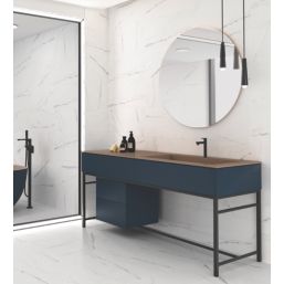 Homelux 9mm Straight Aluminium Tile Trim White Marble 2.5m - Screwfix