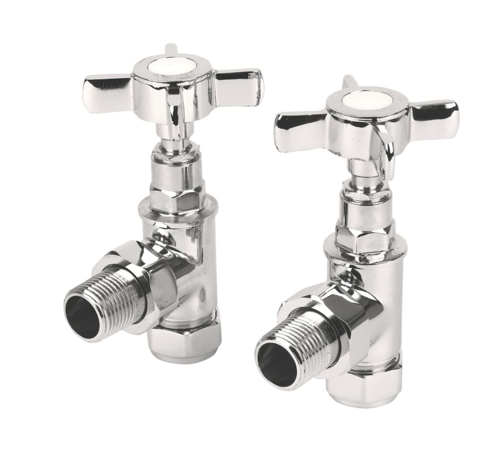 Towelrads 15mm x 1/2" Chrome Angled Traditional Manual Radiator Valve ...