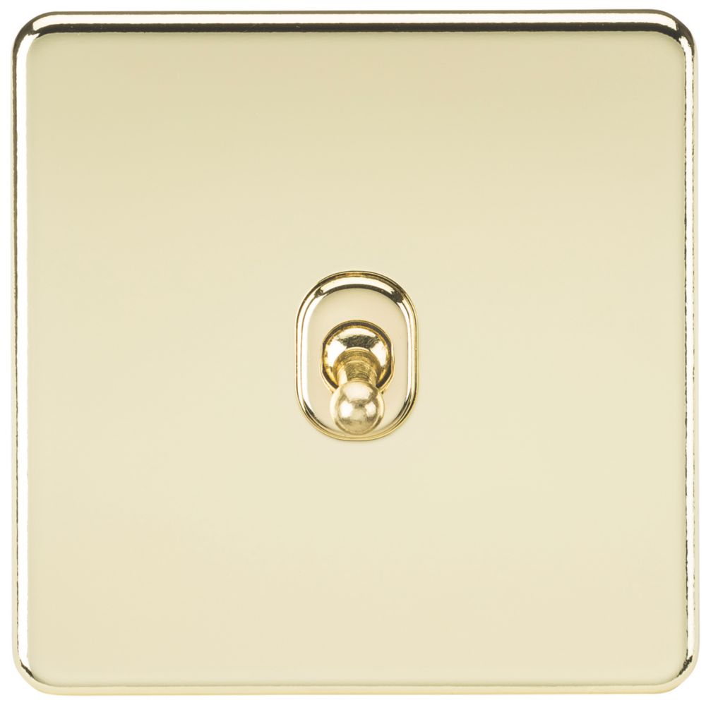 Knightsbridge 10AX 1-Gang 2-Way Light Switch Polished Brass - Screwfix