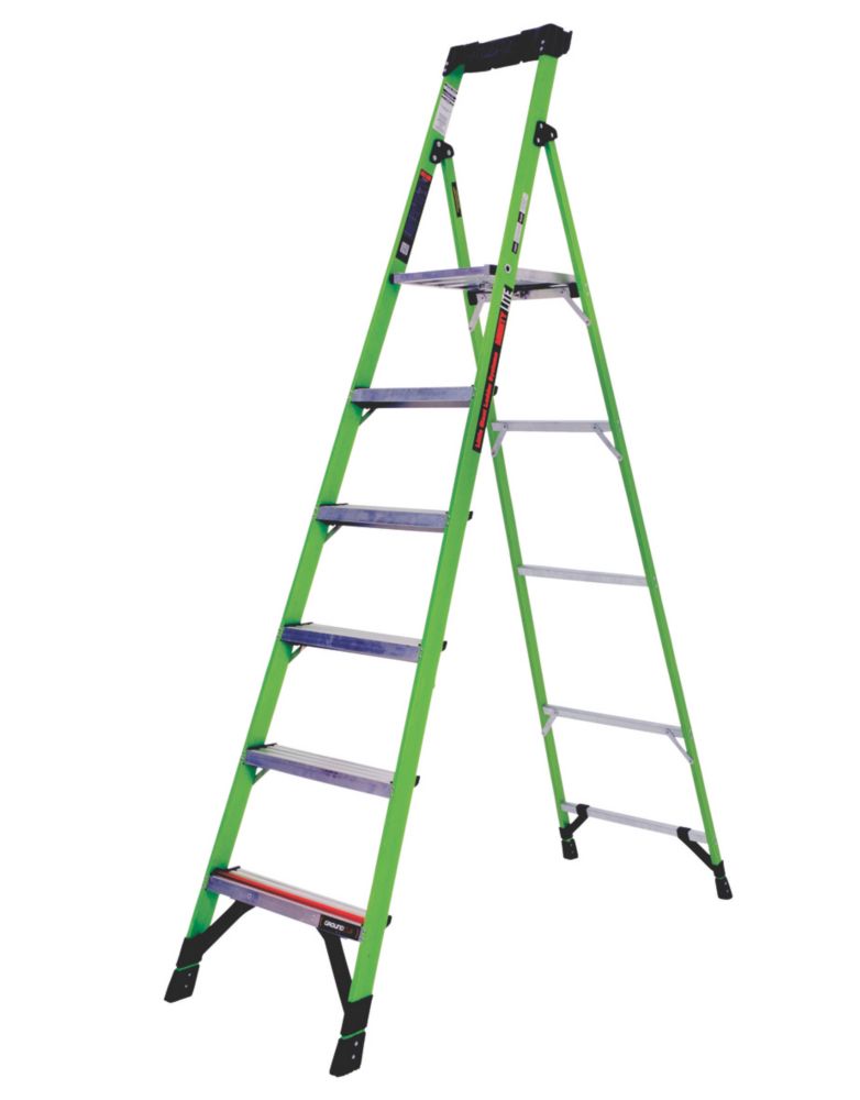 Little Giant Fibreglass 1.7m 6 Step Platform Step Ladder - Screwfix