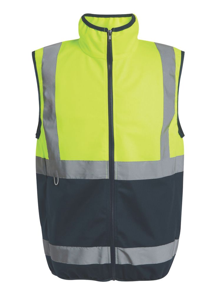 Regatta Pro Zip Collar Hi-Vis Vest Yellow/Navy Large 41.5" Chest - Screwfix